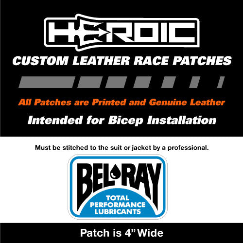 HEROIC Printed Leather Patch - Bel-Ray Lubricants Bicep 4in – HEROIC ...