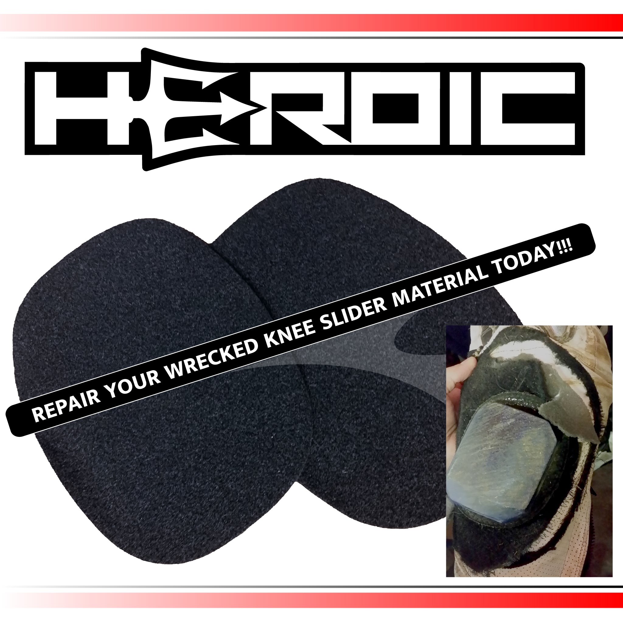 HEROIC Race Suit Velcro replacement knee slider pad material – HEROIC ...
