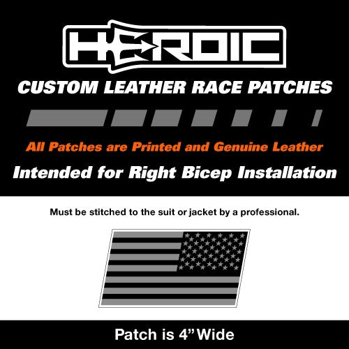 HEROIC Printed Leather Patch - USA Flag BG - Right Rush – HEROIC Racing ...