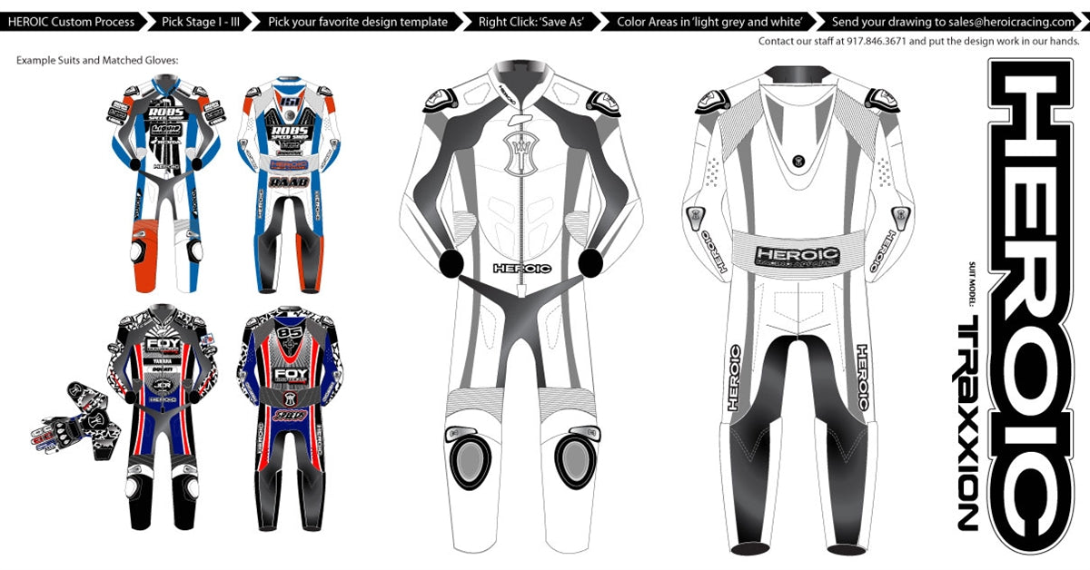 HEROIC STAGE I CUSTOM Racing leathers Heroic racing leathers ...