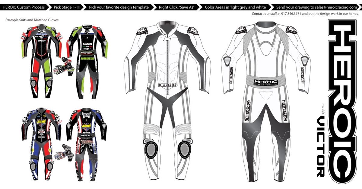 HEROIC STAGE I CUSTOM Racing leathers Heroic racing leathers ...