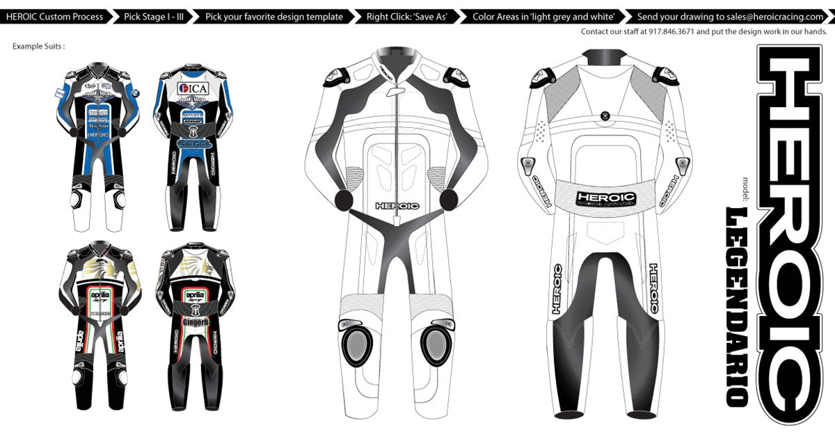 HEROIC STAGE I CUSTOM Racing leathers Heroic racing leathers ...